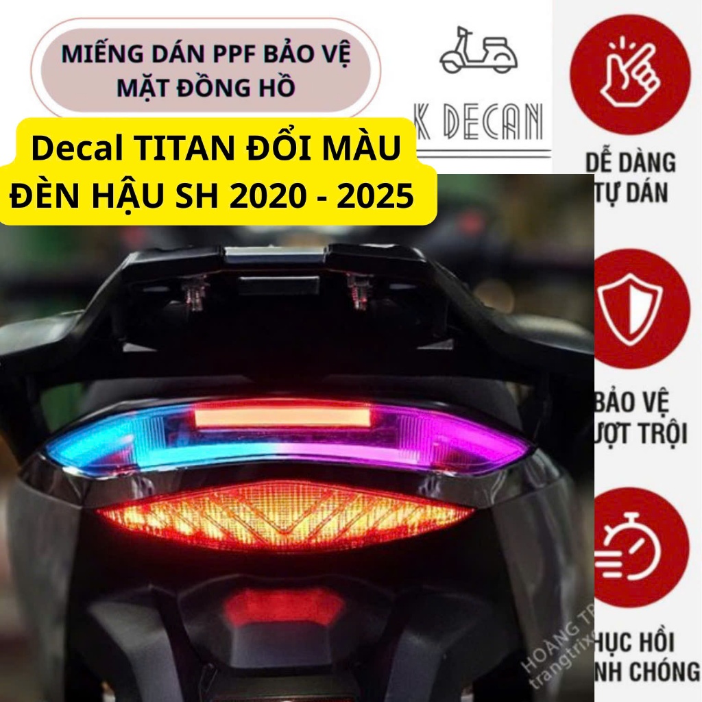 Miếng dán Film Decal đổi màu ĐÈN HẬU đèn xe SH 2020 - 2025 bảo vệ đèn ...