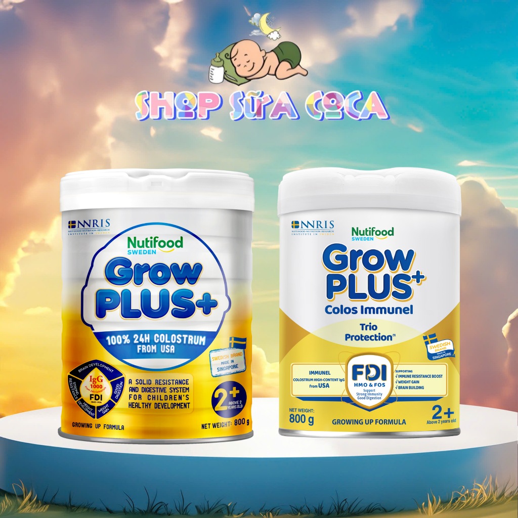 Sữa bột Growplus Vàng và Colos Immunel 0+1+2+ 800gr Imu.nel Nutifood ...
