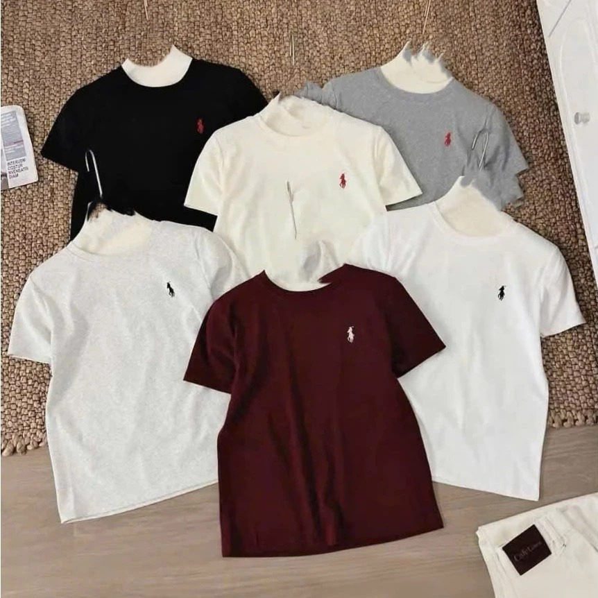 (Xả lỗ combo 5 màu giá sốc) Áo thun dáng babytee in logo ngựa siêu cá ...