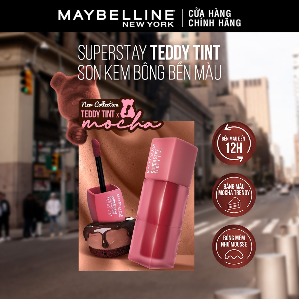 Son Kem Bông Bền Màu Superstay Teddy Tint Maybelline New York 5ml | Shopee Việt Nam