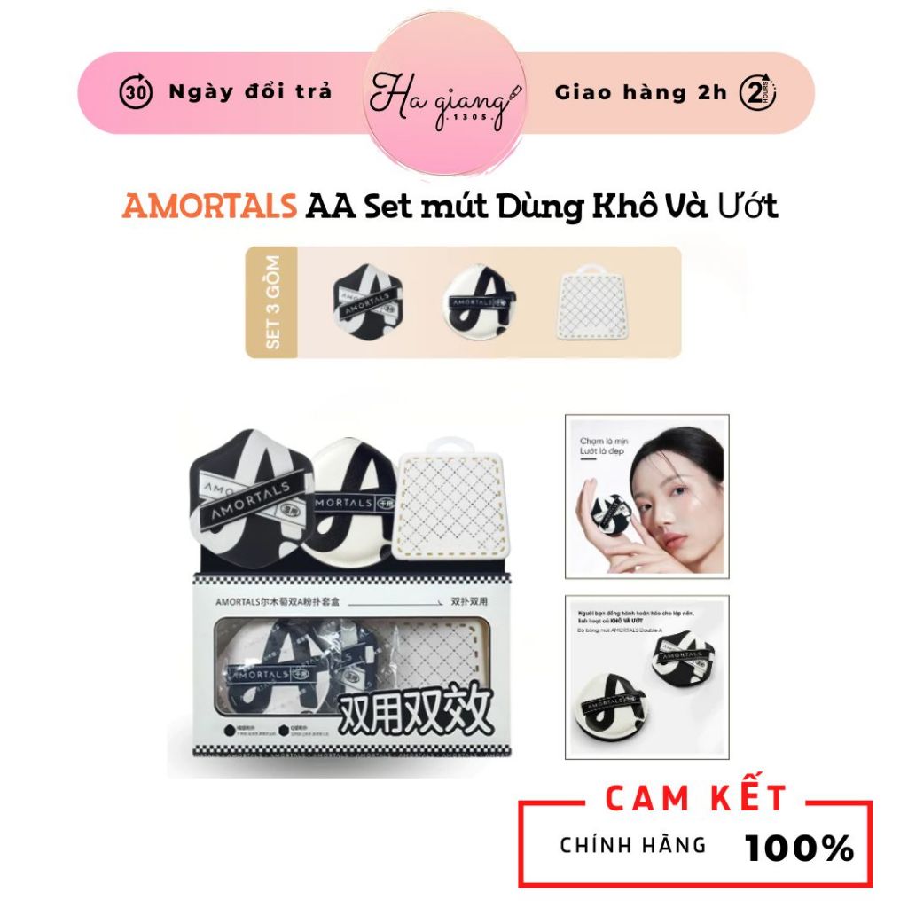 [AMORTALS] Mút Trang Điểm AMORTALS AA 2 Mút Tán Kem Nền Cushion + Kèm ...