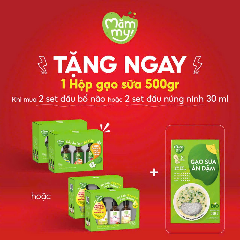 [Kèm Quà] Set 3 dầu/set 3 dầu núng nính Mămmy bổ não (cá hồi,hạt lanh ...