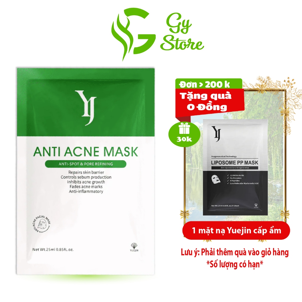 Hộp 10 Mặt nạ giảm mụn Yuejin Anti Acne Mask hiệu quả dành cho da dầu ...