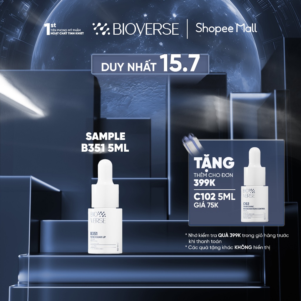 Sample Tinh Chất Niacinamide 5% + Zinc 1% Hỗ Trợ Mụn Bioverse B351 Acne ...