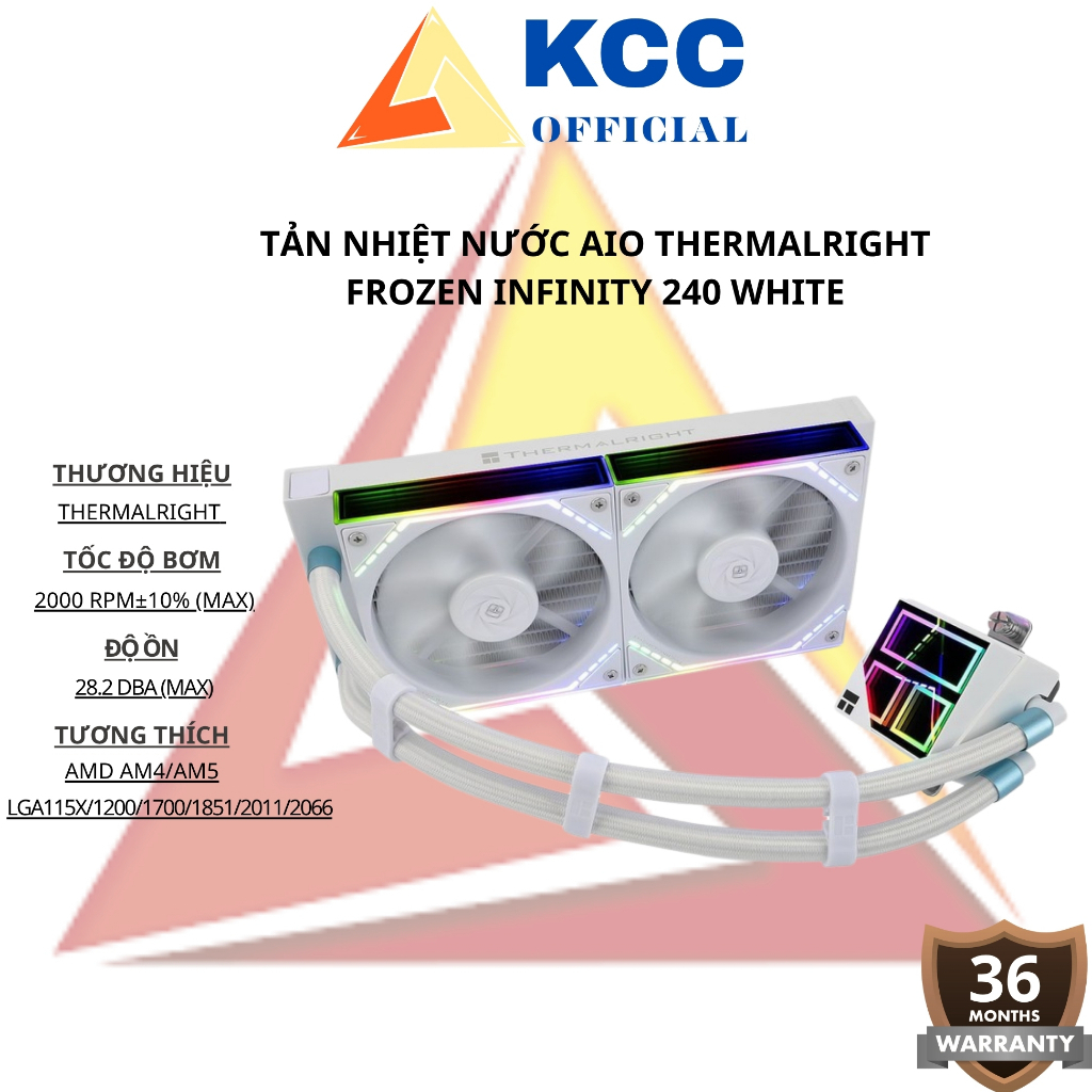 Tản nhiệt nước AIO Thermalright Frozen Infinity 240 White - Bảo Hành 36 ...
