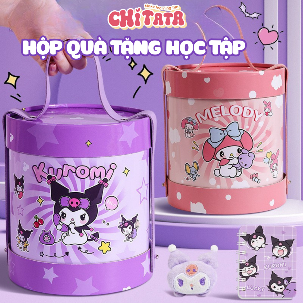 Hộp Quà Tặng Đồ Dùng Học Tập Kuromi Melody Đáng Yêu Set Tặng Đồ Dùng ...