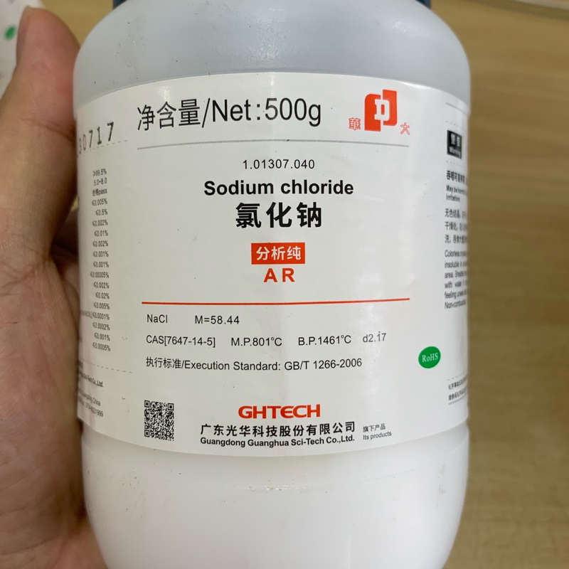 NaCl Muối Tinh Khiết AR 500g – Sodium Chloride CAS 7647‑14‑5 – Hóa Chất ...