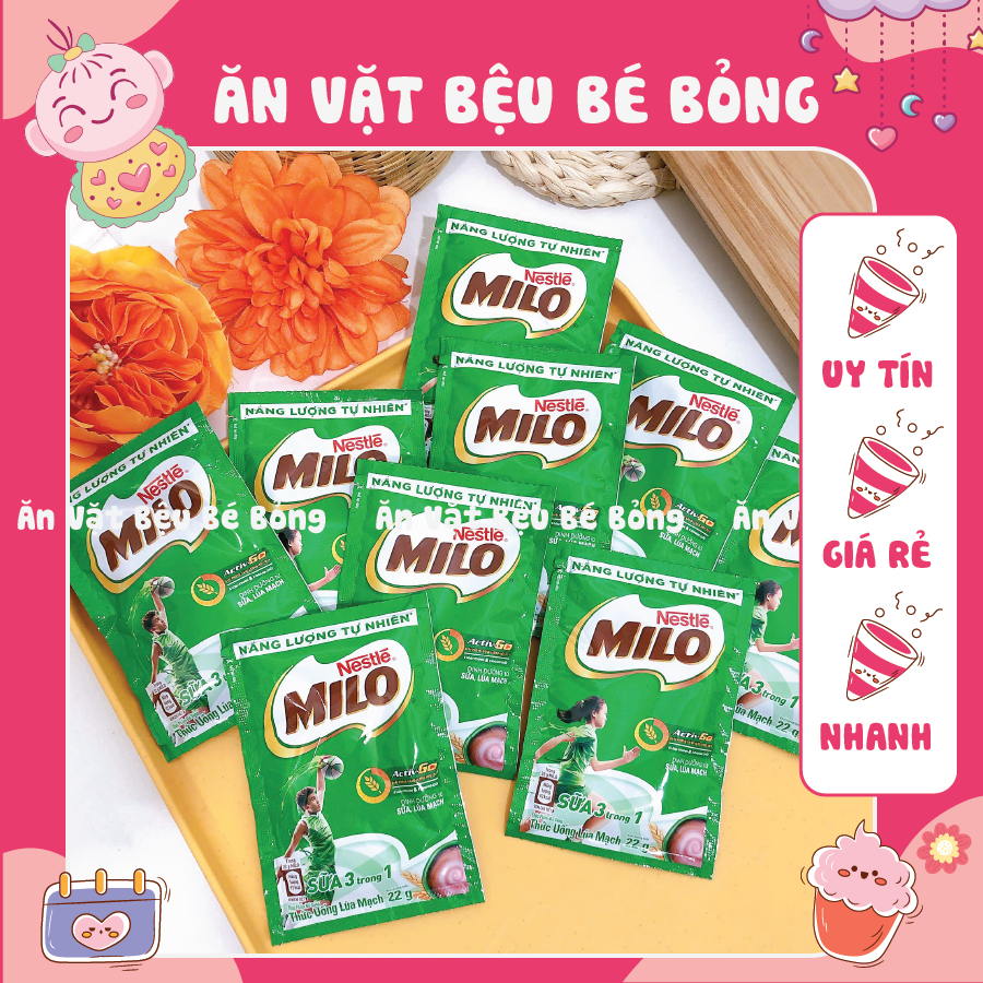 Combo Sữa Bột Milo Cao Cấp, Thức uống lúa mạch Milo Nestlé (Gói 22g ...