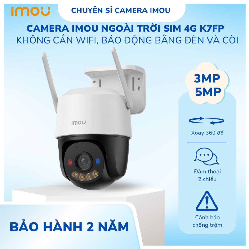 Camera IMOU sim 4G Cruiser SC 4G IPC-K7FP 3MP/5MP Zoom xa 8x, Chống ...