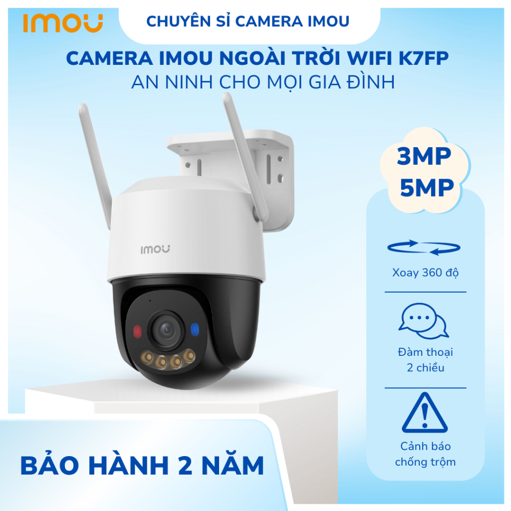Camera Wifi Imou Cruiser SC K7FP chuẩn 3K 5MP, xoay 360 độ, đèn báo ...