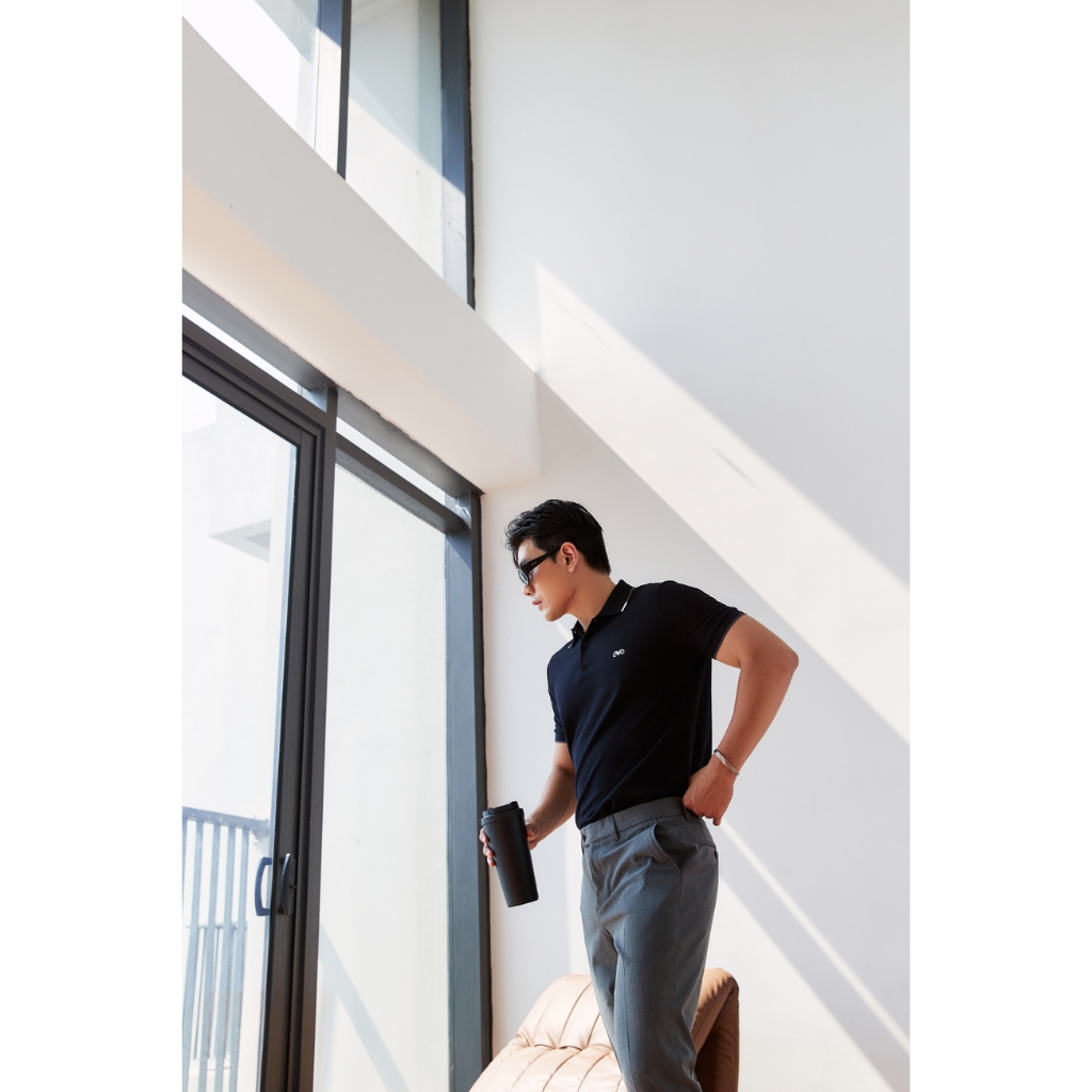 AG75 Áo Polo Americus Gosani Kẻ Viền Cổ Màu Trắng Và Đen | Shopee Việt Nam