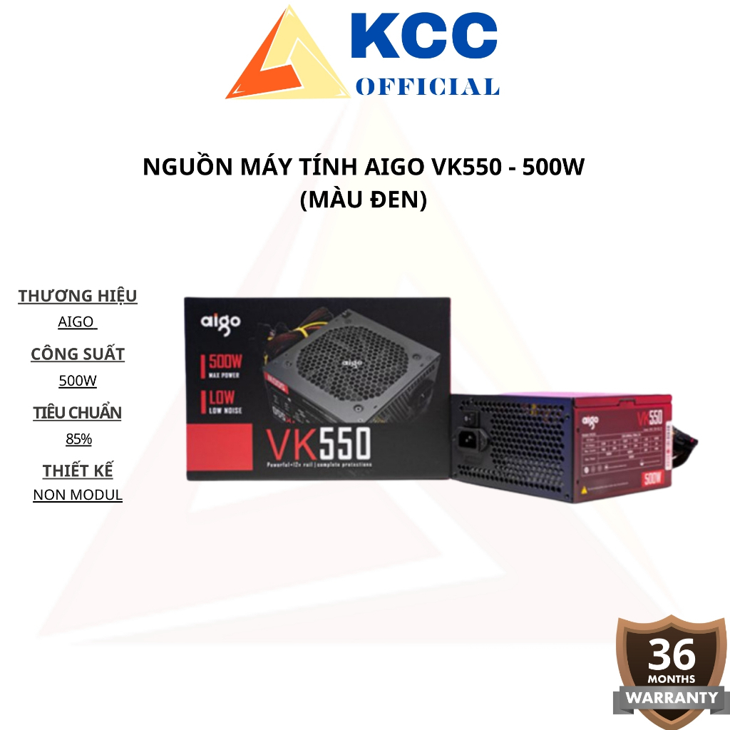 Nguồn máy tính AIGO VK550 - 500W (Màu Đen) - Bảo Hành 60 Tháng | Shopee Việt Nam