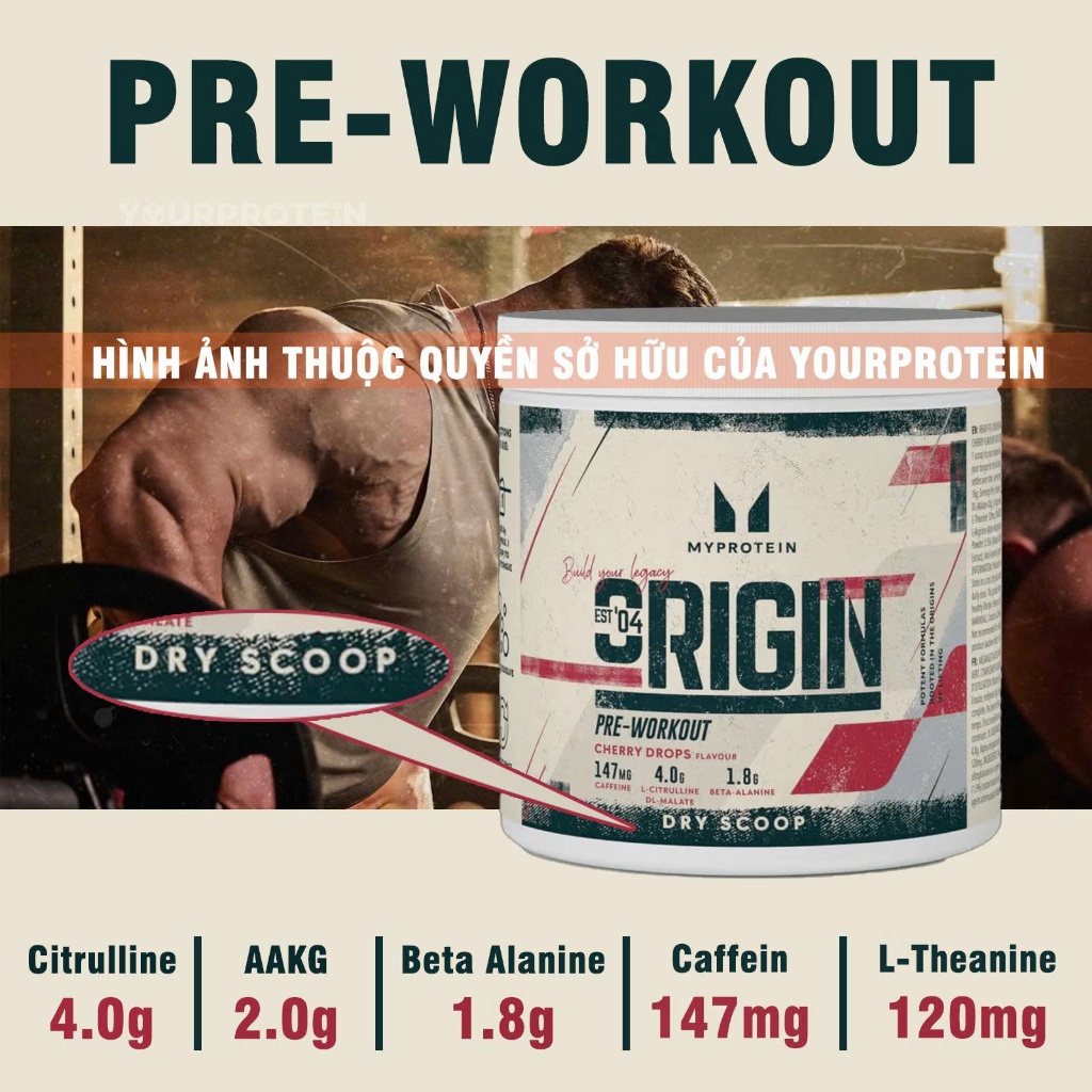 Myprotein - ORIGIN Pre-workout Dry scoop - 18 lần dùng | Shopee Việt Nam