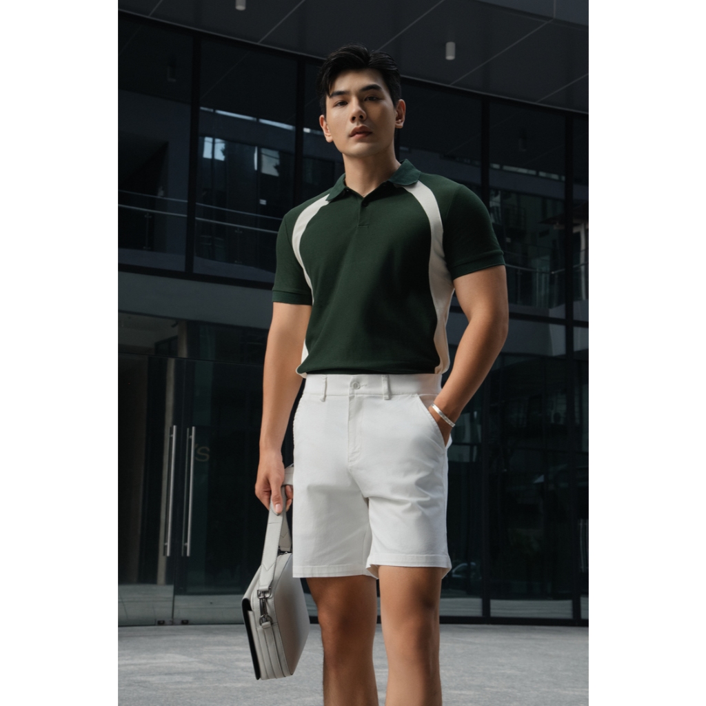 AG8866 Áo Polo Americus Gosani Phối Sọc Màu Xanh Rêu Và Đen | Shopee ...