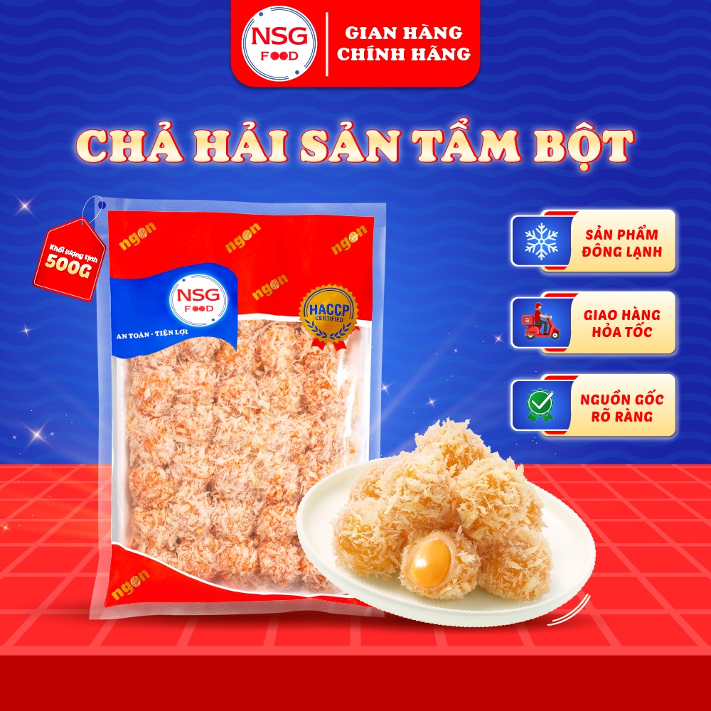 [HỎA TỐC] Chả Hải Sản Tẩm Bột Nam Sài Gòn Food (Ô Ngon) - Túi 500gr (cá viên chiên, sốt cam, cốm ...