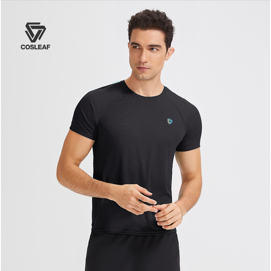 COSLEAF Áo Thun Thể Thao Nam Cổ Tròn, Thiết Kế Lưới Thoáng Khí, Chất ...