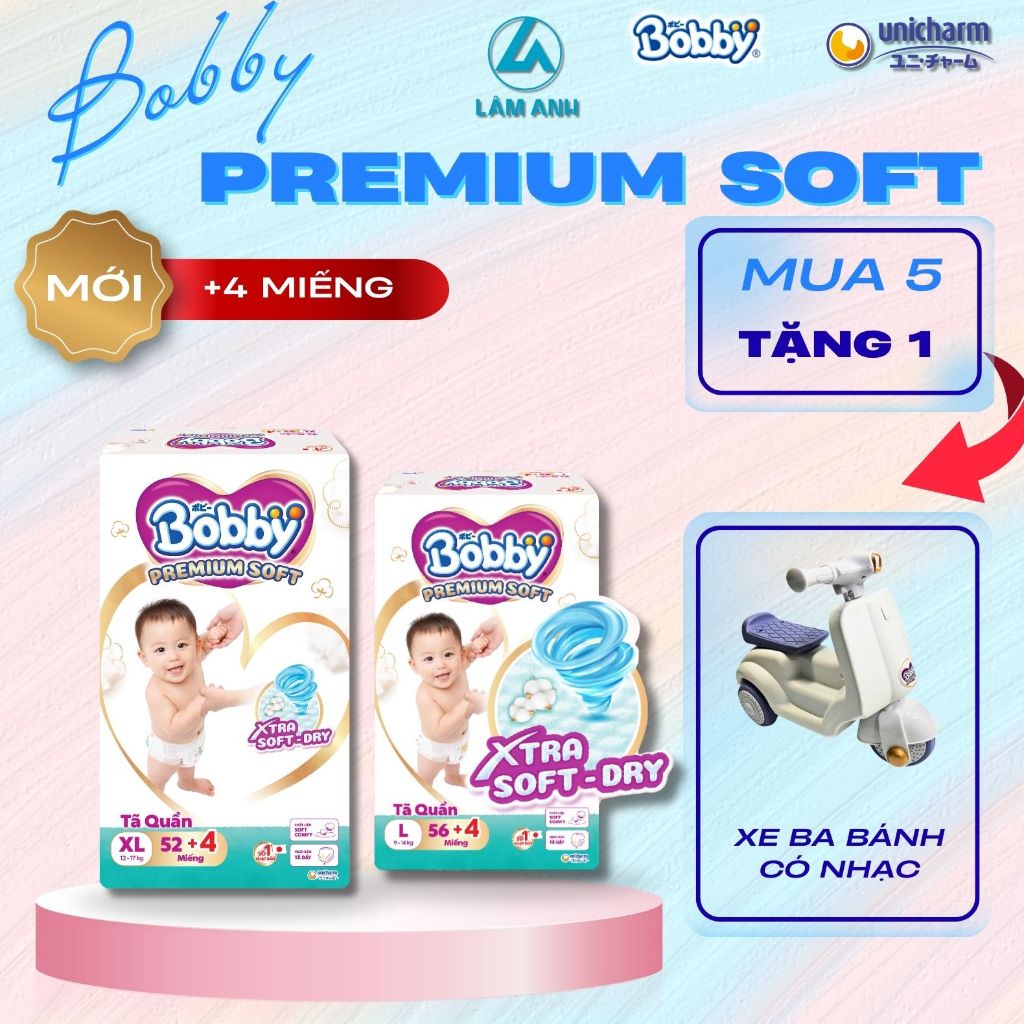 Bobby Premium Soft – Tã Cao Cấp Cho Bé Yêu 4 size M60/L56/XL52/XXL48 ...