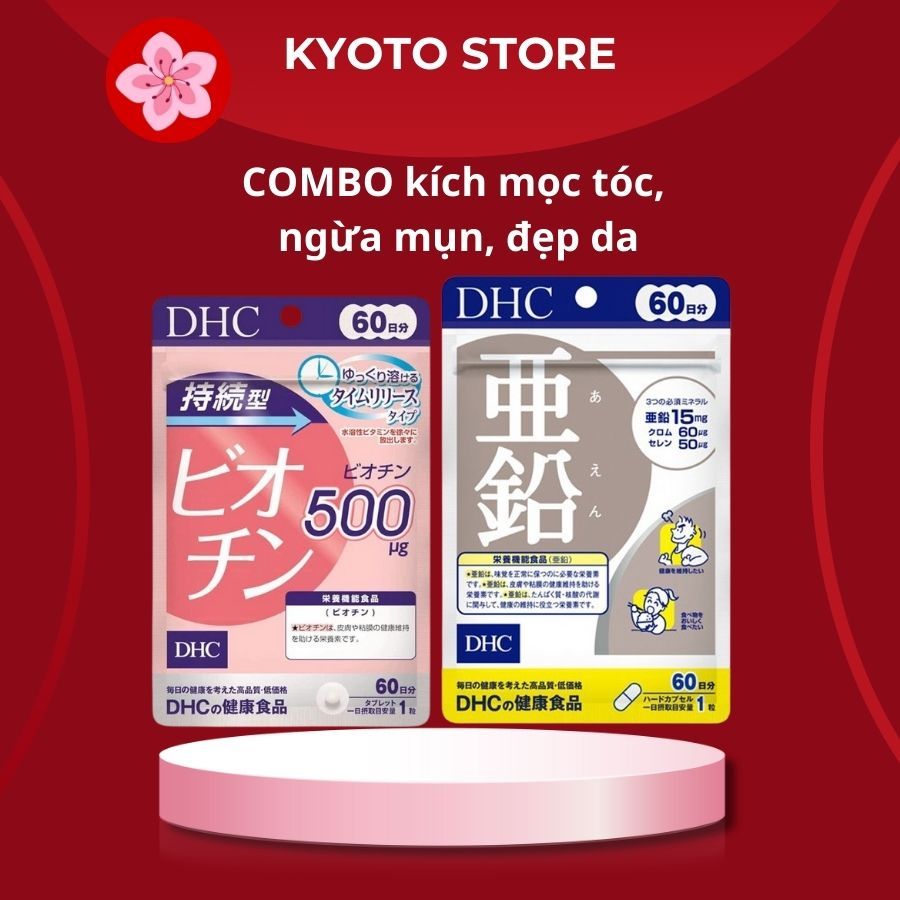 COMBO Kẽm DHC 60 Viên & Biotin DHC 60 Viên Nhật Bản [60 NGÀY] giúp tóc ...