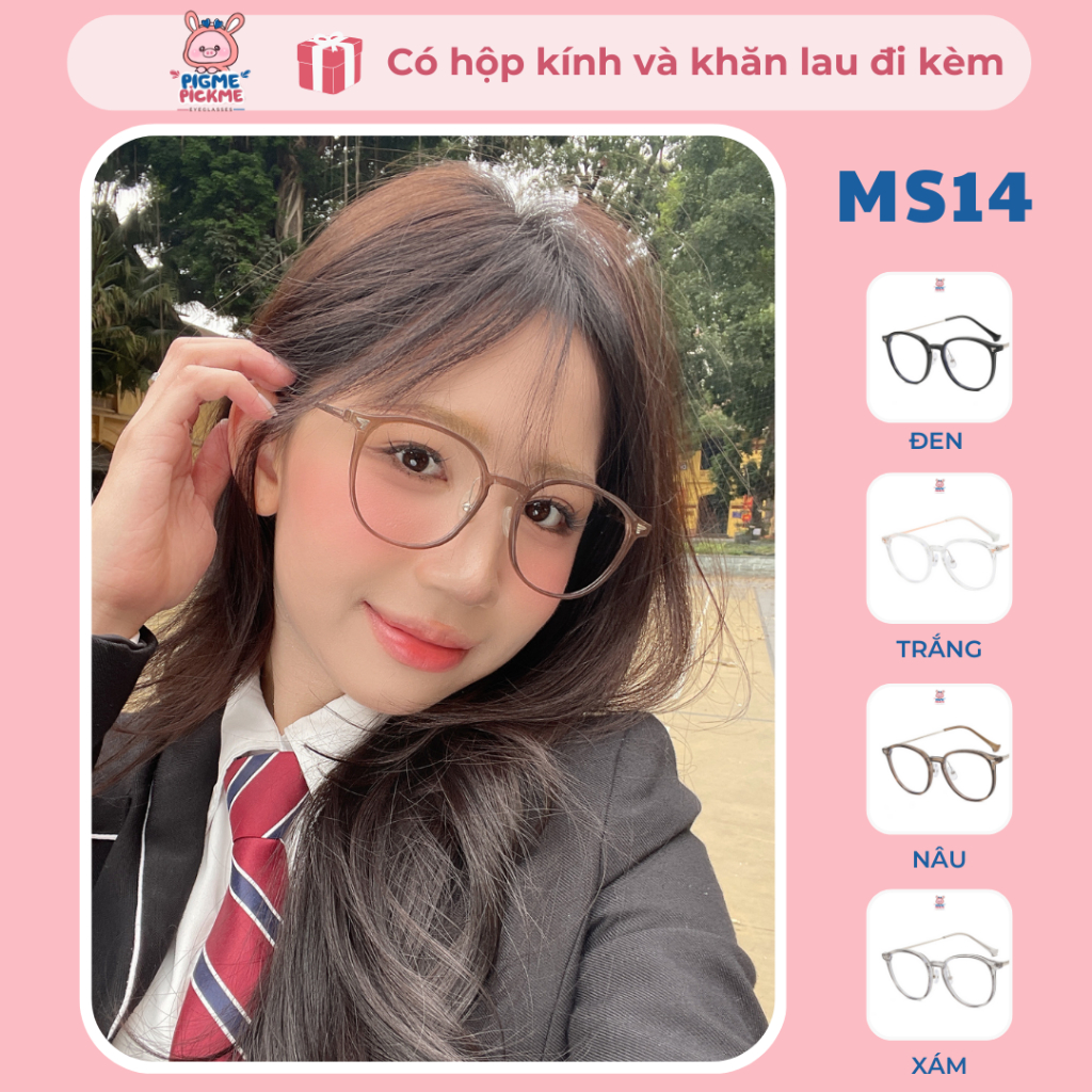Gọng kính cận nữ siêu nhẹ chất liệu nhựa khung kim loại kiểu dáng thời ...
