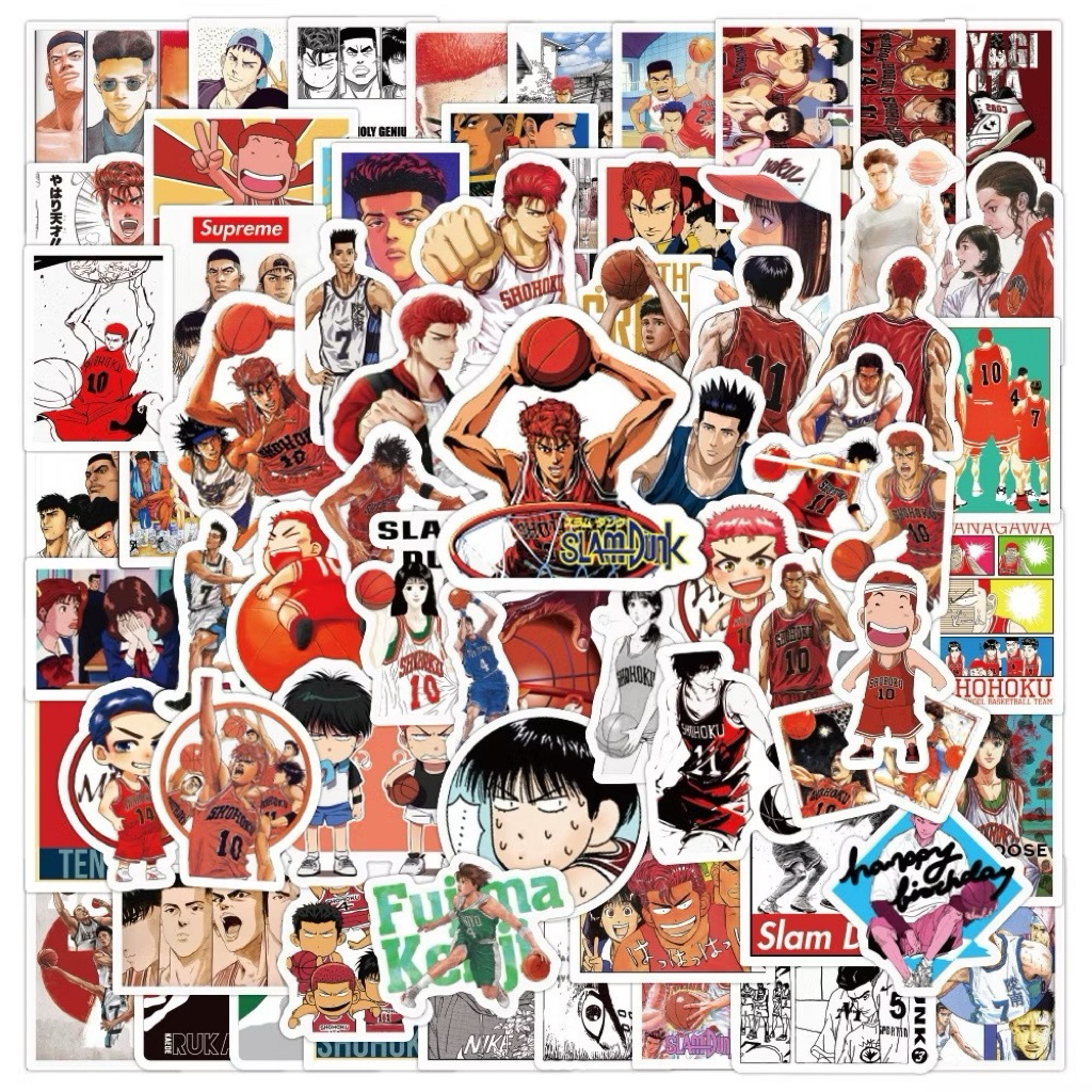 Set 50-100 Sticker Slam Dunk Hình dán truyện tranh manga Anime 3-7 cm ...