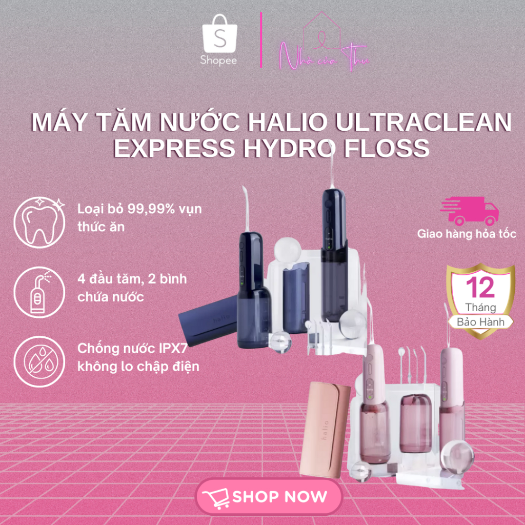 Máy Tăm Nước Cầm Tay Halio Ultraclean Express Hydro Floss| 9 Chế Độ, 4 ...
