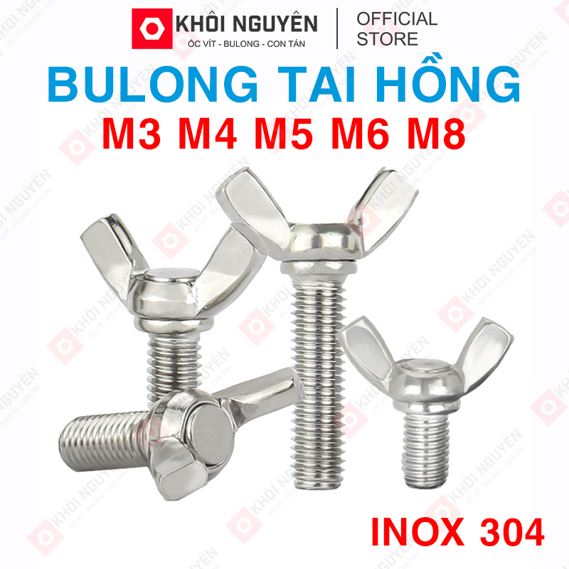 Bulong tai hồng cánh chuồn Inox 304 Size M3 M4 M5 M6 M8 Dài Từ 10mm Cho Đến 50mm | Shopee Việt Nam
