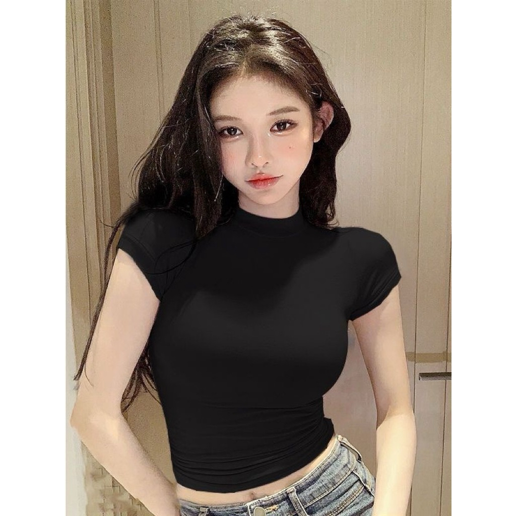 PQ08-Áo thun cộc tay cổ cao 3cm crotop Babytee PQ.Store From Ôm Thời Trang Cá Tính Cực Xinh ...