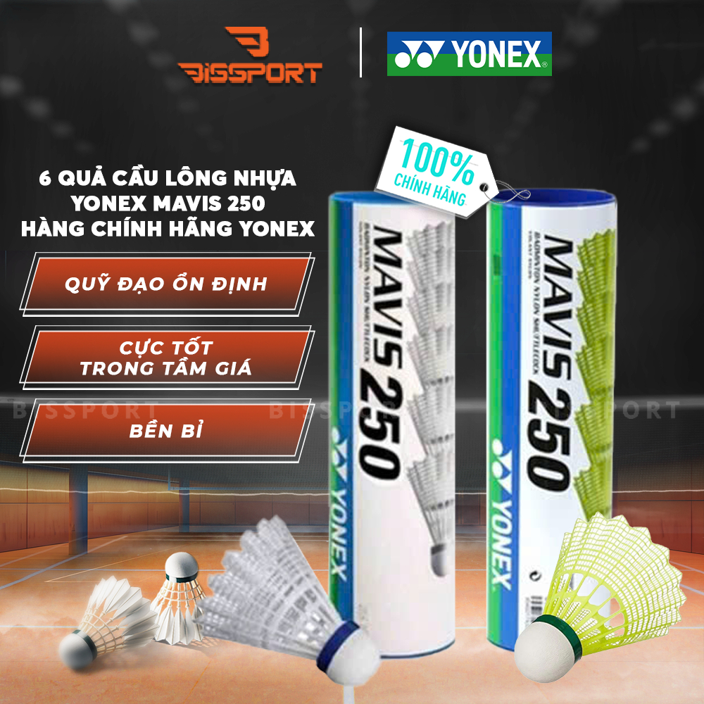 6 Quả Cầu Lông Nhựa Yonex Mavis 250 Hàng Chính Hãng Yonex - 1 Ống 6 ...