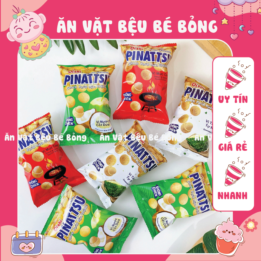 [COMBO 5 GÓI] Snack nhân Đậu Phộng Pinattsu Oishi 3 Vị Cốt Dừa, Mực Cay ...