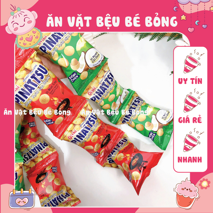 [DÂY 10 GÓI] Snack Đậu Phộng Pinatsu Oishi 3 Vị Cốt Dừa, Mực Cay, Tảo ...