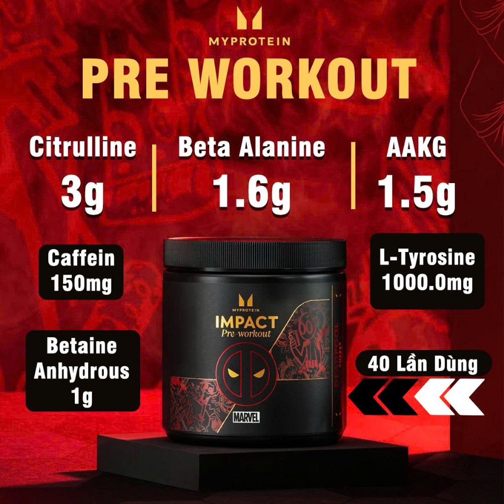 Myprotein - Bột tăng sức mạnh Impact Pre-workout - 40 lần dùng | Shopee ...