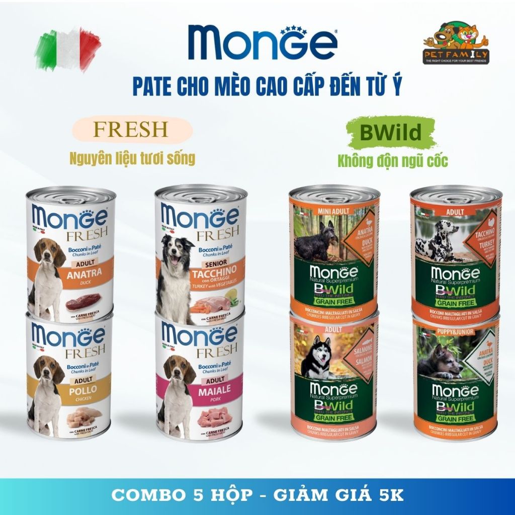 Pate Cho Chó MONGE - Dòng Monge Bwild, Monge Fresh - Hộp 400gram ...