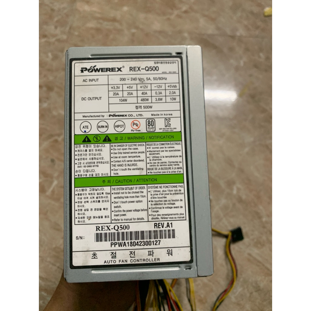 Nguồn máy tính REX-Q500 500w 80 Plus dây ngắn (8pin cpu, 6pin vga) hàng tháo máy. | Shopee Việt Nam