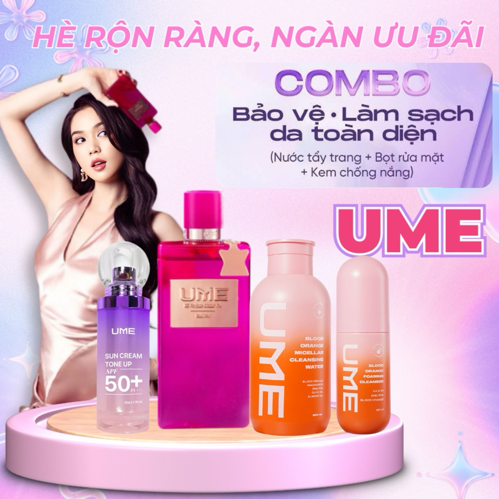 Combo UME Ngọc Trinh Làm Sạch Sâu, Dưỡng Ẩm Đa Tầng - Nước Tẩy Trang ...