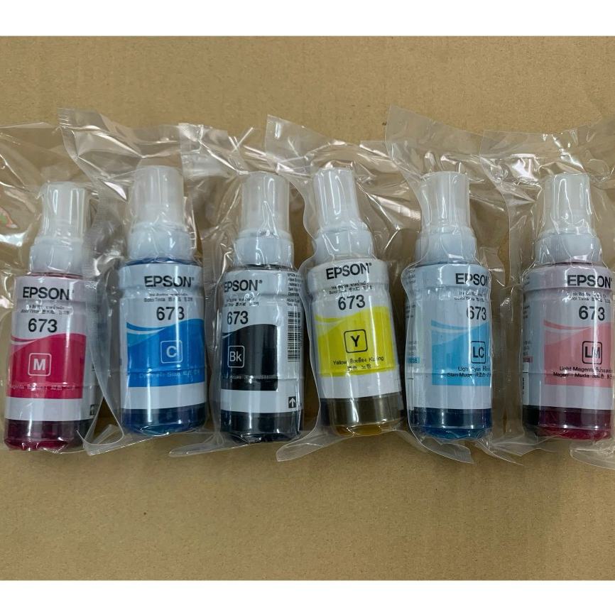 Mực epson 673 tuỳ chọn màu C,M,Y,BK LC LM hàng bóc máy epson L800/ L805 ...
