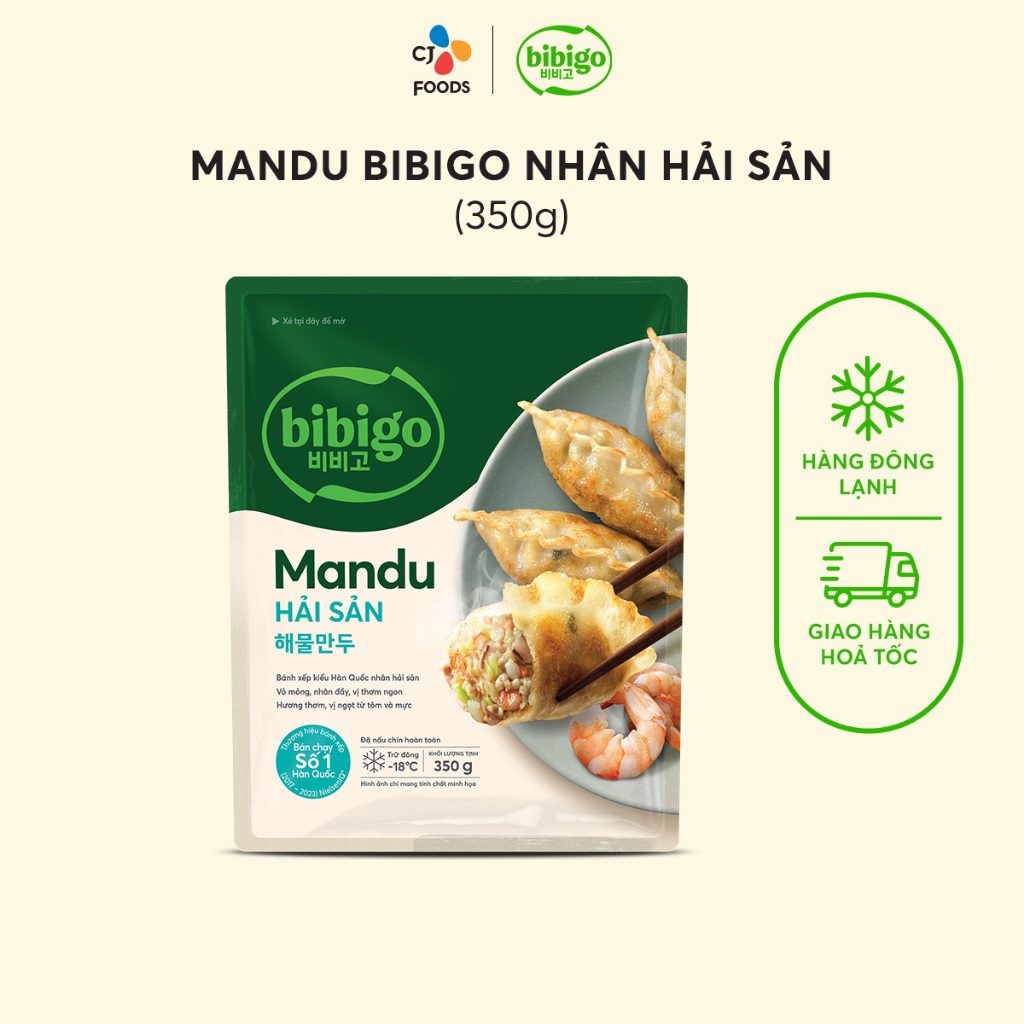 [HN] Bánh xếp Mandu Hàn Quốc Bibigo - Nhân Hải Sản/ Thịt/ Thịt bắp 350g | Shopee Việt Nam