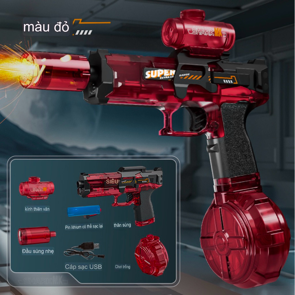 Đồ Chơi Sung Phun Nước Điện, Sung Nước Sạc lại,Bắn Nước Ngoài Trời ...