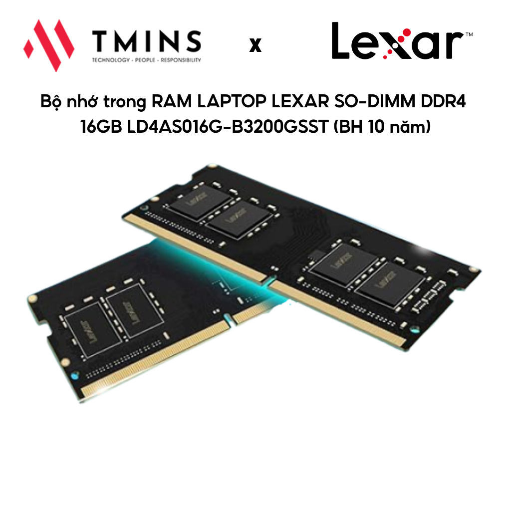 Bộ nhớ trong RAM LAPTOP LEXAR SO-DIMM DDR4 16GB LD4AS016G-B3200GSST(BH ...