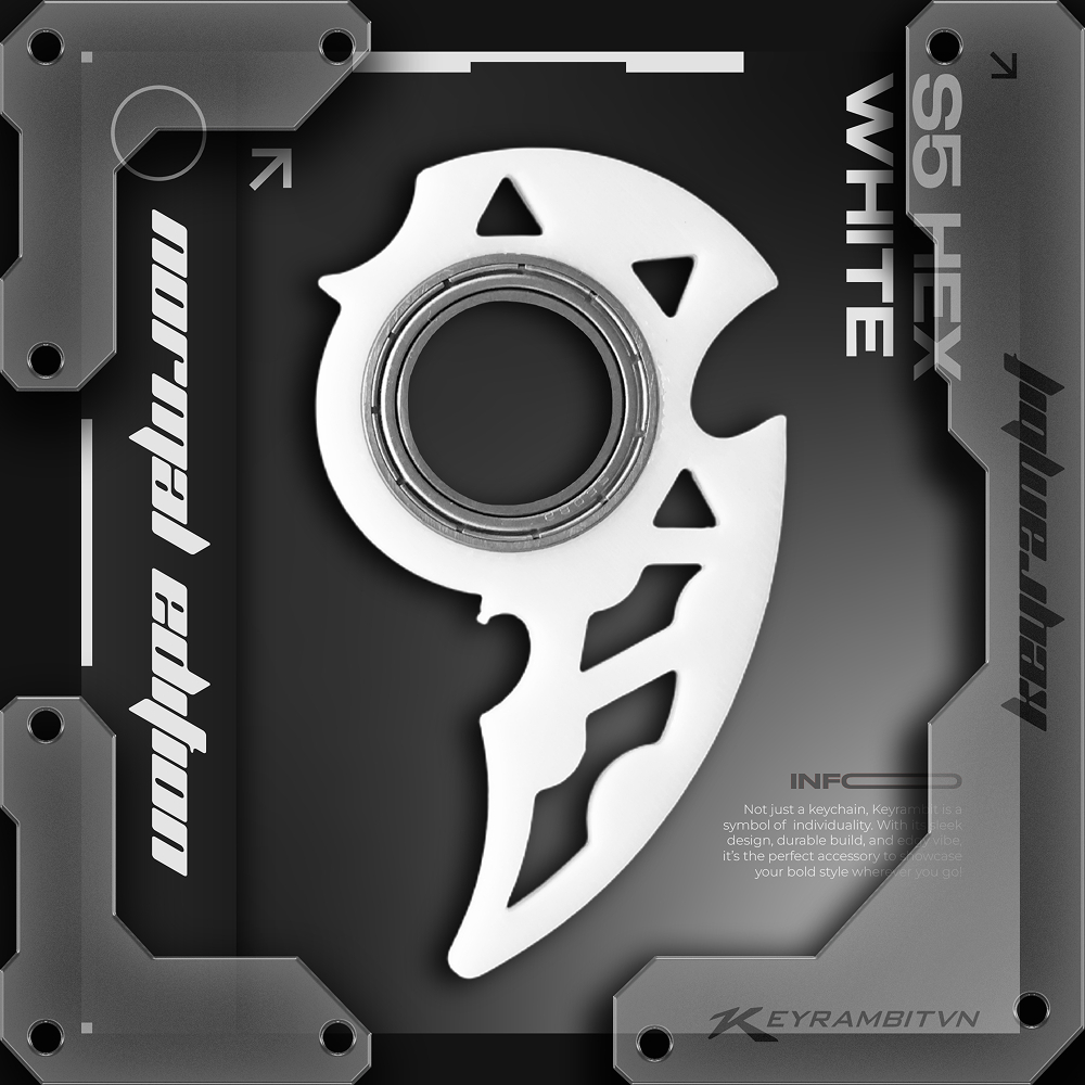 [HEX] Keyrambit S5 Hex - Móc Khoá Xả Stress - Phiên Bản Trắng/ Đen - Có ...