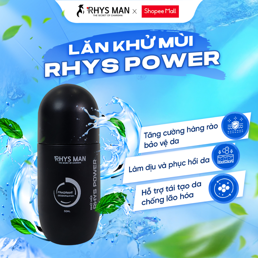 Lăn khử mùi RHYS MAN khử mùi kiểm soát mồ hôi Rhys Power 50ml | Shopee ...
