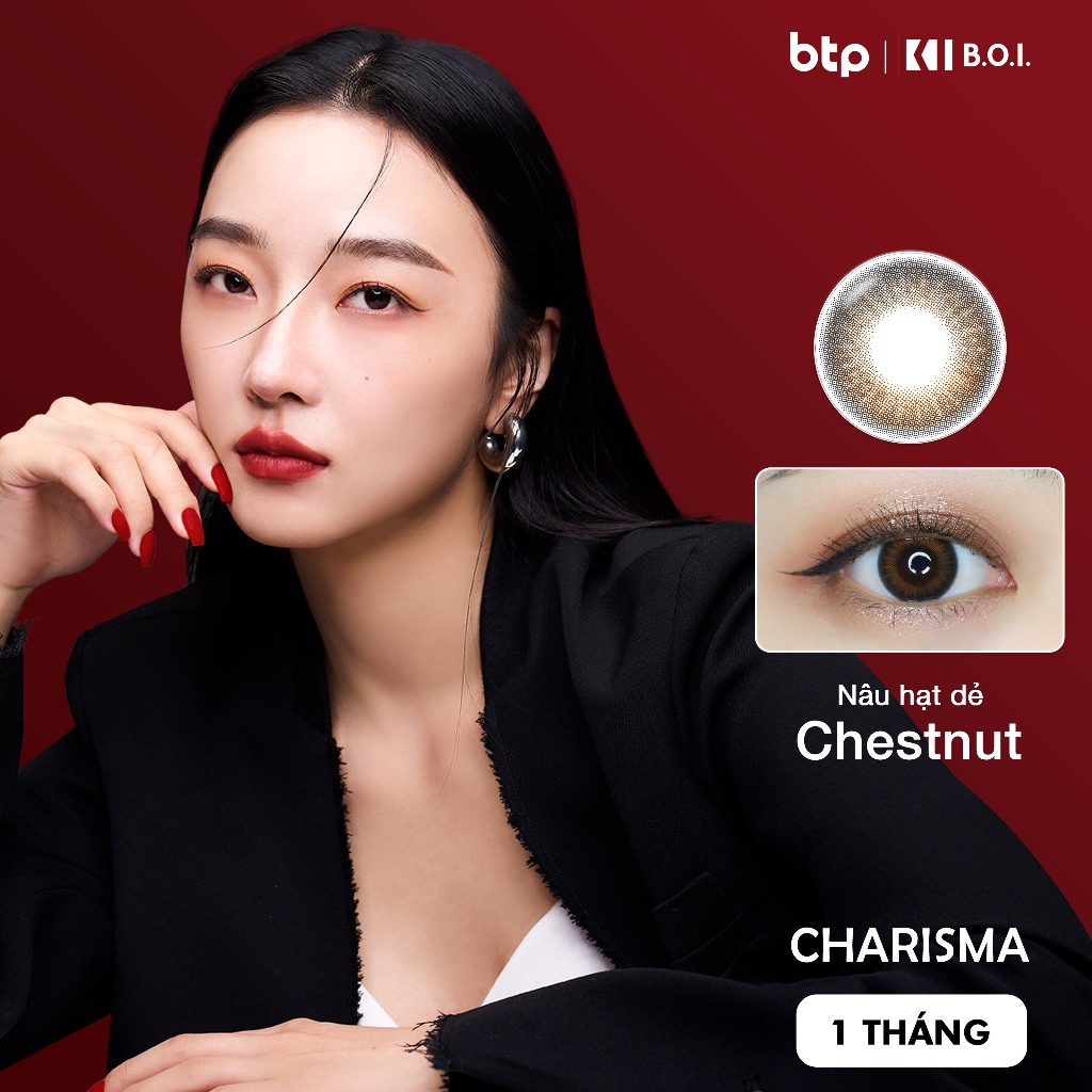 [2 CHIẾC] Lens có màu 1 tháng B.O.I. Charisma Chestnut - màu nâu hạt dẻ ...