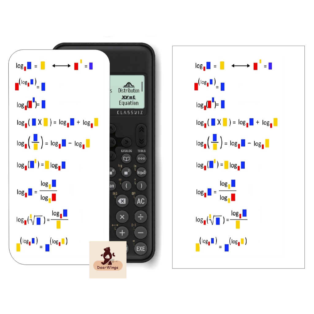 [ Bảng Công Thức Toán Logarit ] DECAL DÁN MÁY TÍNH (các dòng 500/570 ...