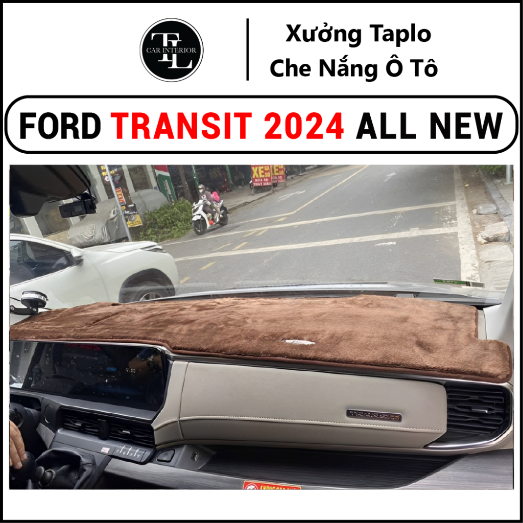 Thảm taplo FORD TRANSIT 2024 - 2026, thảm taplo che nắng da carbon, da ...