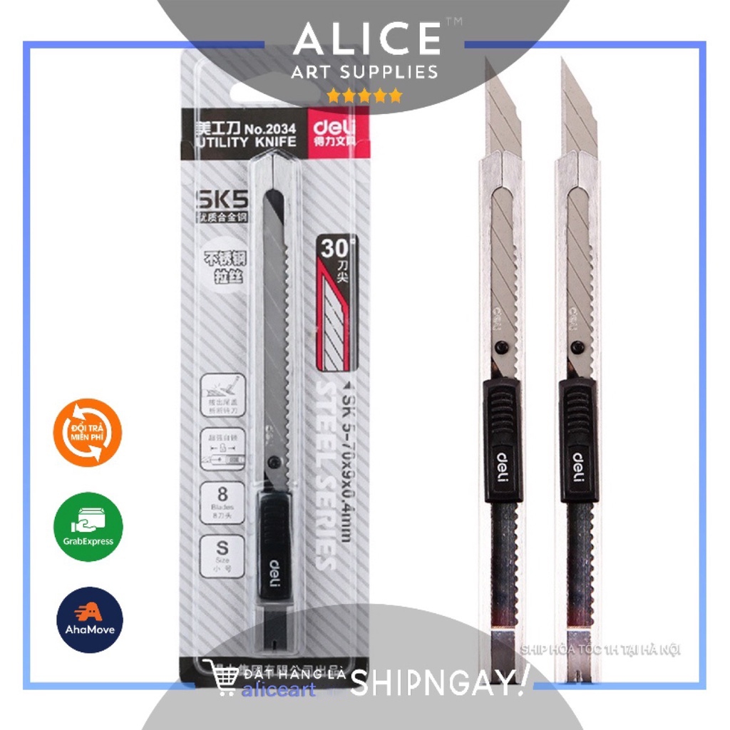 Dao rọc giấy dọc giấy inox DELI 2034 E2034 2054 2031 2061 dao hãng HAND ...