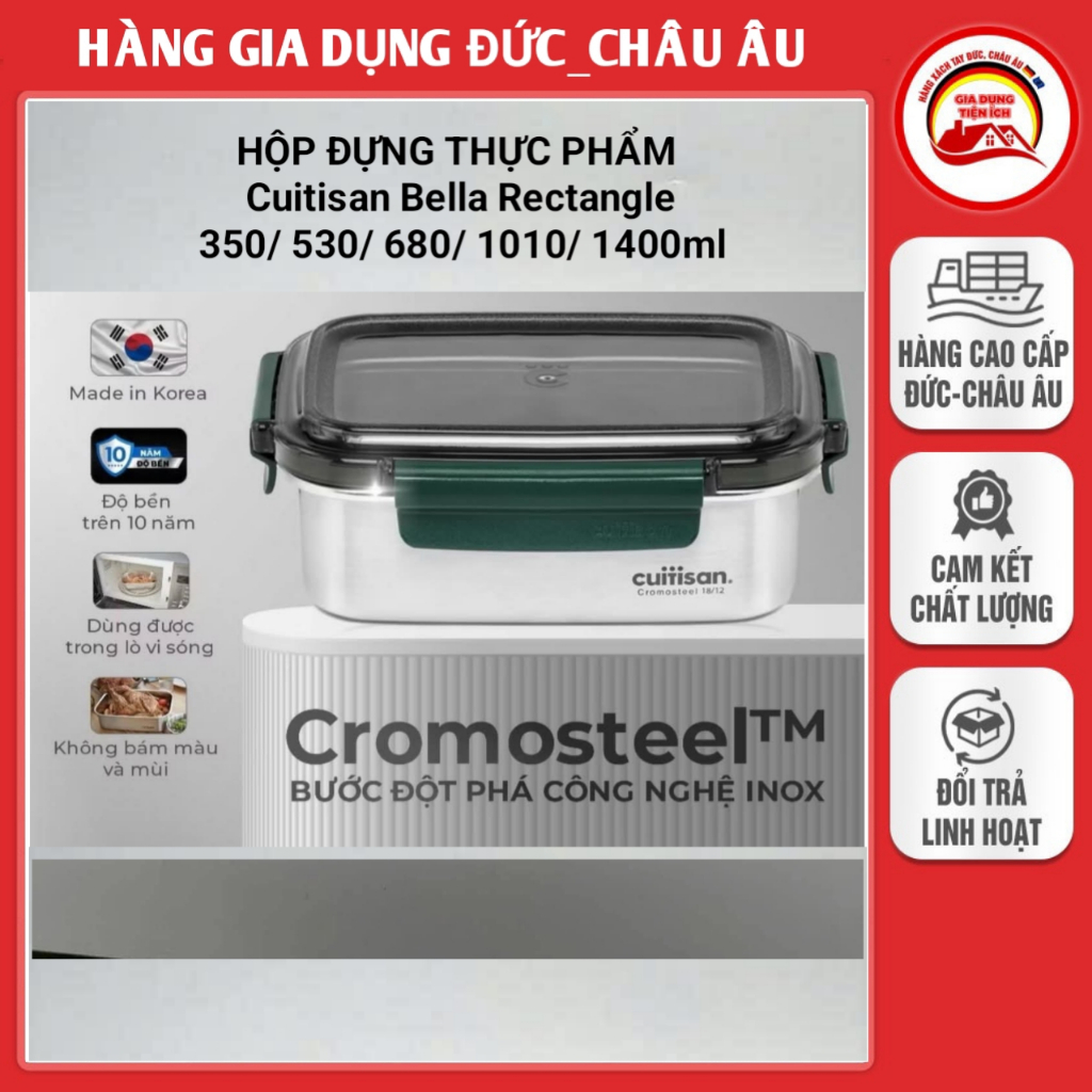 Hộp đựng thực phẩm Cuitisan Bella Rectangle, 350/ 530/ 680ml, 1.01L, 1 ...