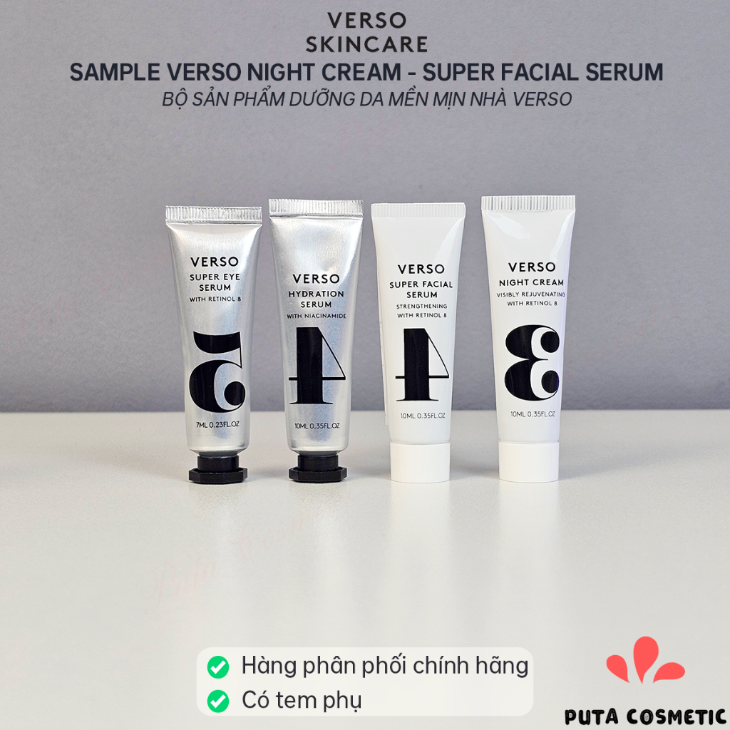 Sample Verso Night Cream 10ml, Hydration Serum 10ml, Super Facial Serum ...