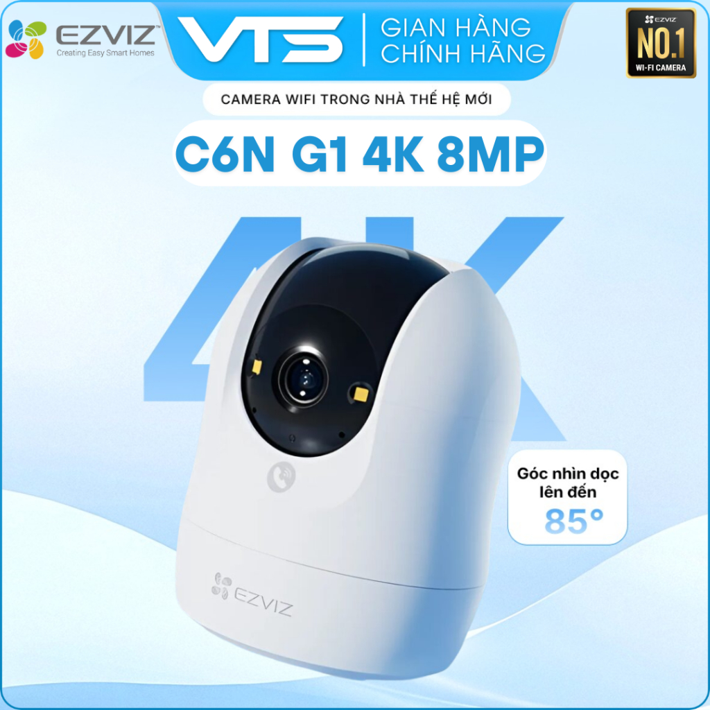 Camera Wifi EZVIZ C6N G1 8MP 4K/ H6C G1 4K 8MP/ C6N G1 5MP – Xoay 360°, Xoay Dọc 85 Độ, AI Phát ...