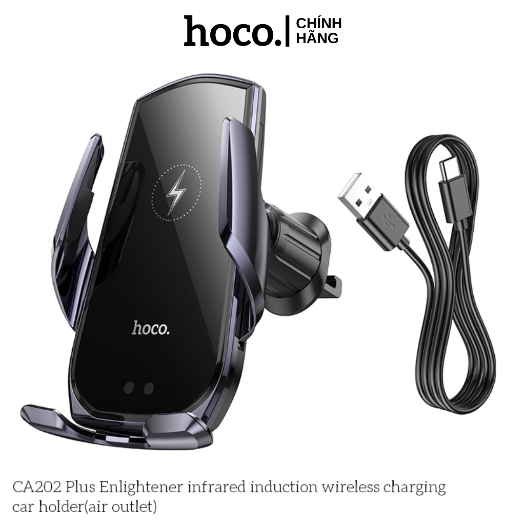 Giá Đỡ Điện Thoại Hoco CA202 Plus Không Dây, Cảm Ứng Hồng Ngoại, Hỗ Trợ Sạc Nhanh Max 15W, Gắn ...