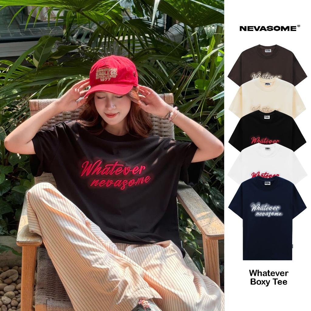 Áo Thun Boxy Whatever Cotton 250gsm Local Brand Nevasome Thêu Nổi Tay ...