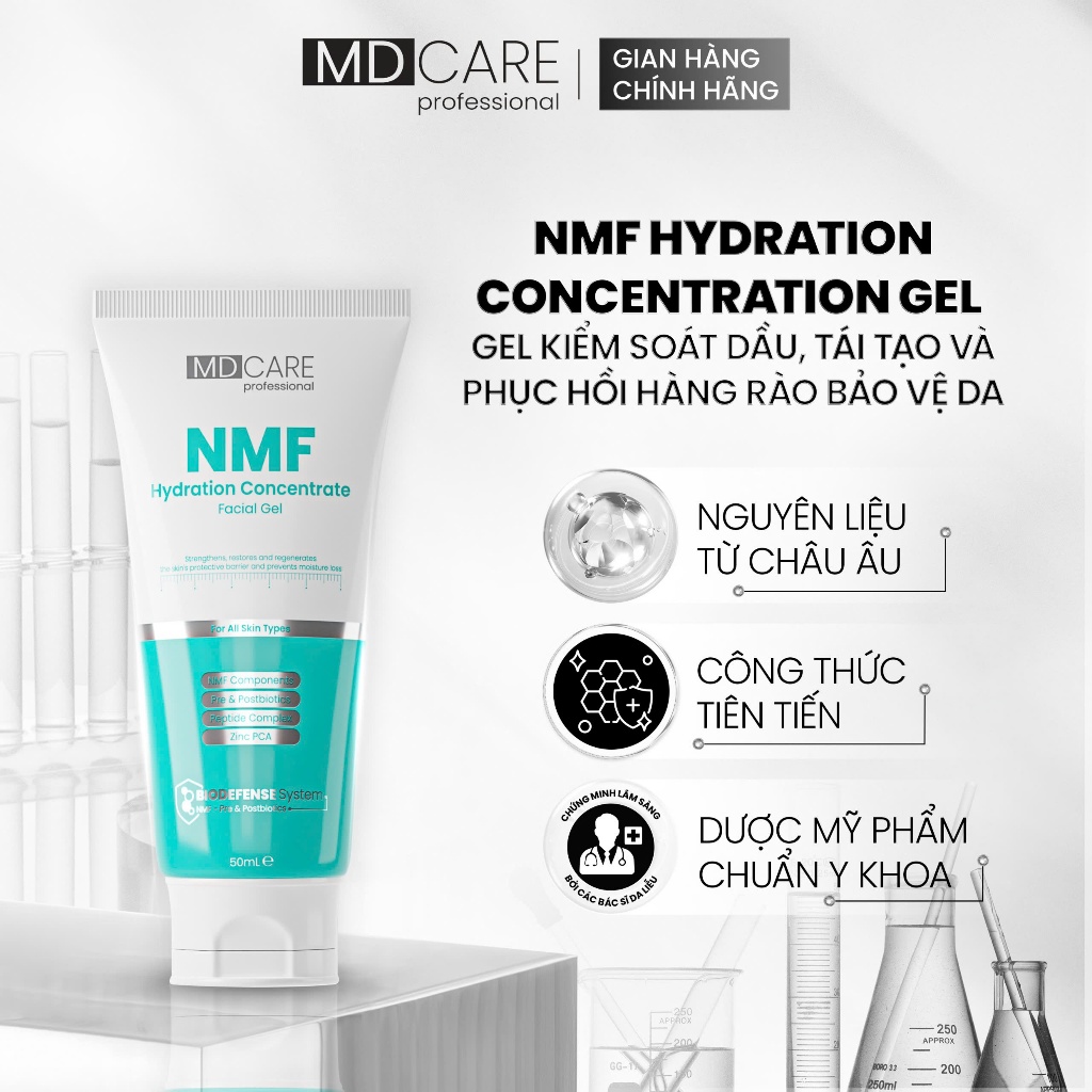 [CHÍNH HÃNG] Gel Kiểm Soát Dầu, Tái Tạo Và Phục Hồi Hàng Rào Bảo Vệ Da MD CARE NMF Hydration ...